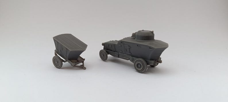 Romfell Armoured Car With Ammunition Trailer WW1 3D Print Wargaming ...