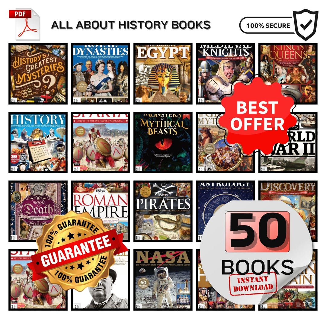 50 All About History Books Collection.. NASA, Pirates, Sparta, Queens ...