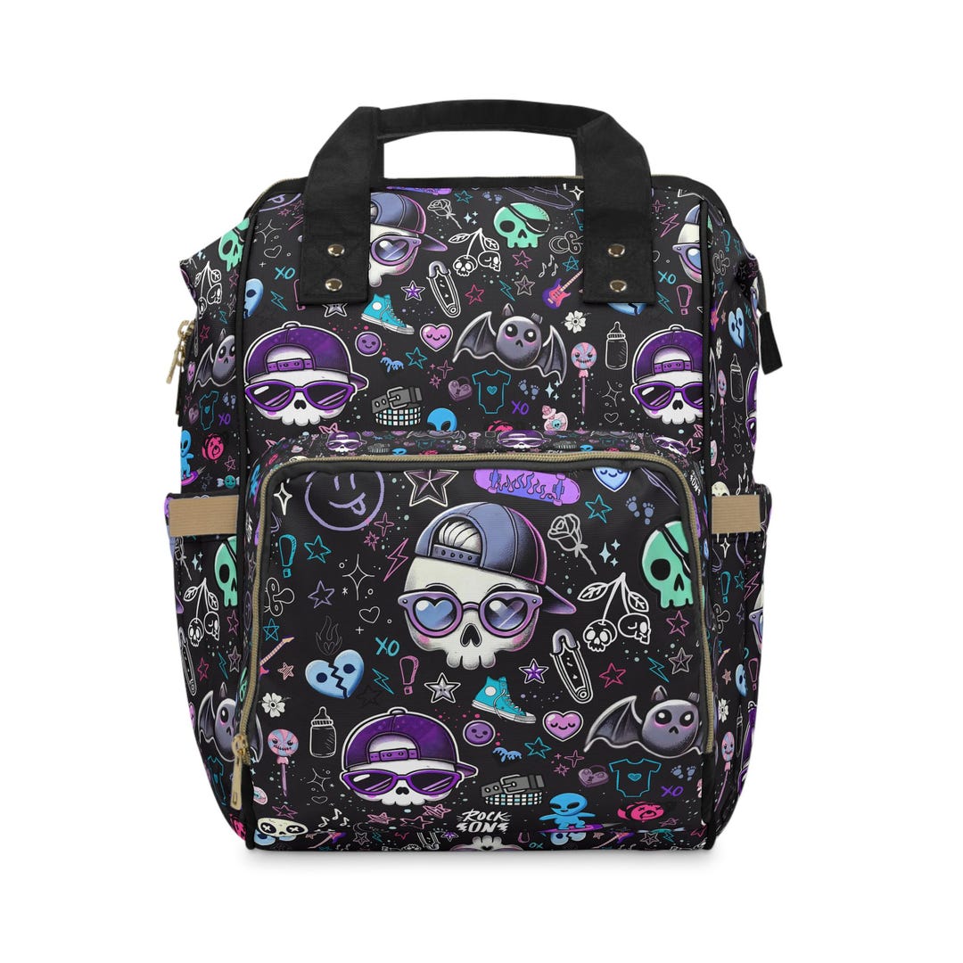 Emo Gothic Tattoo Multifunctional Diaper Backpack, Alternative Baby Bag ...