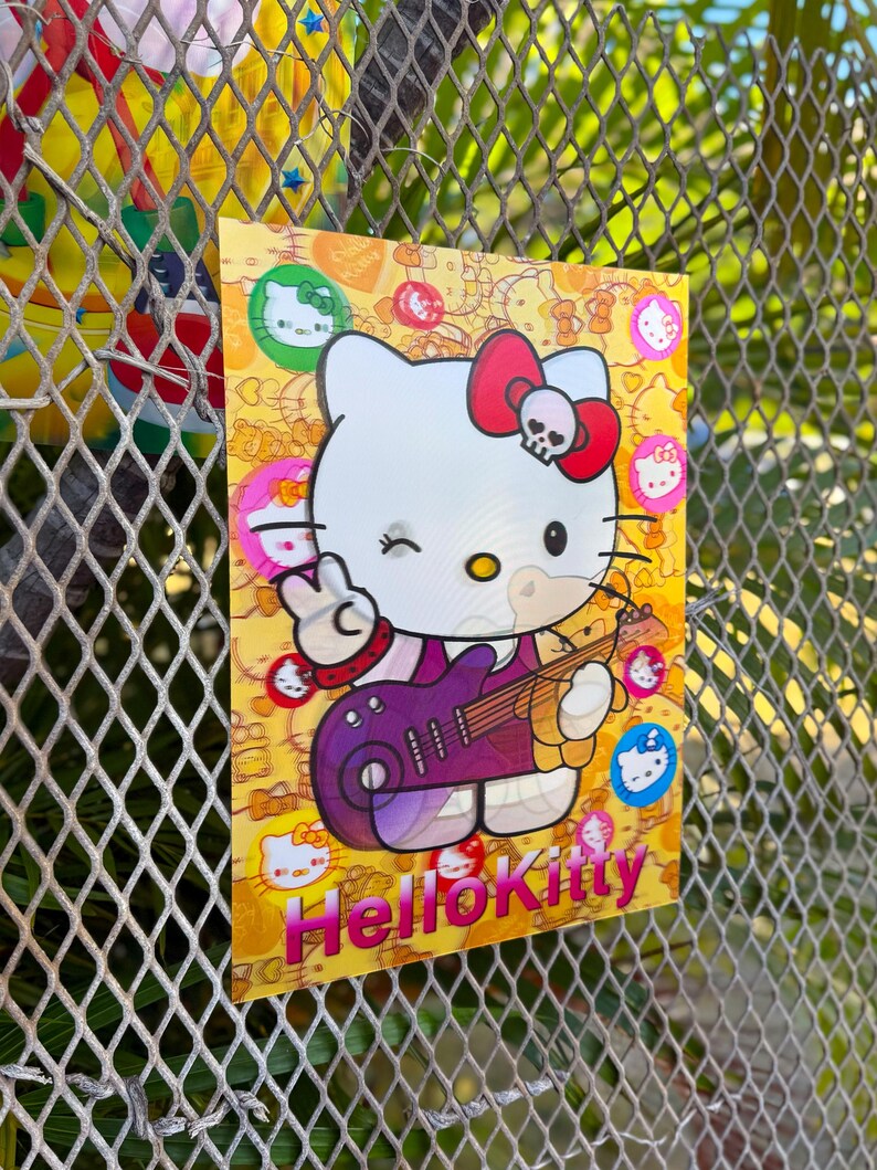 3D Magic Hologram Hello Kitty Poster Unique Cartoon Wall Art Best Gift ...