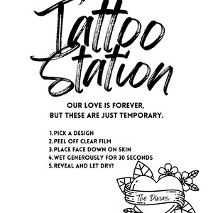Temporary Tattoo Station Sign for Wedding - Etsy