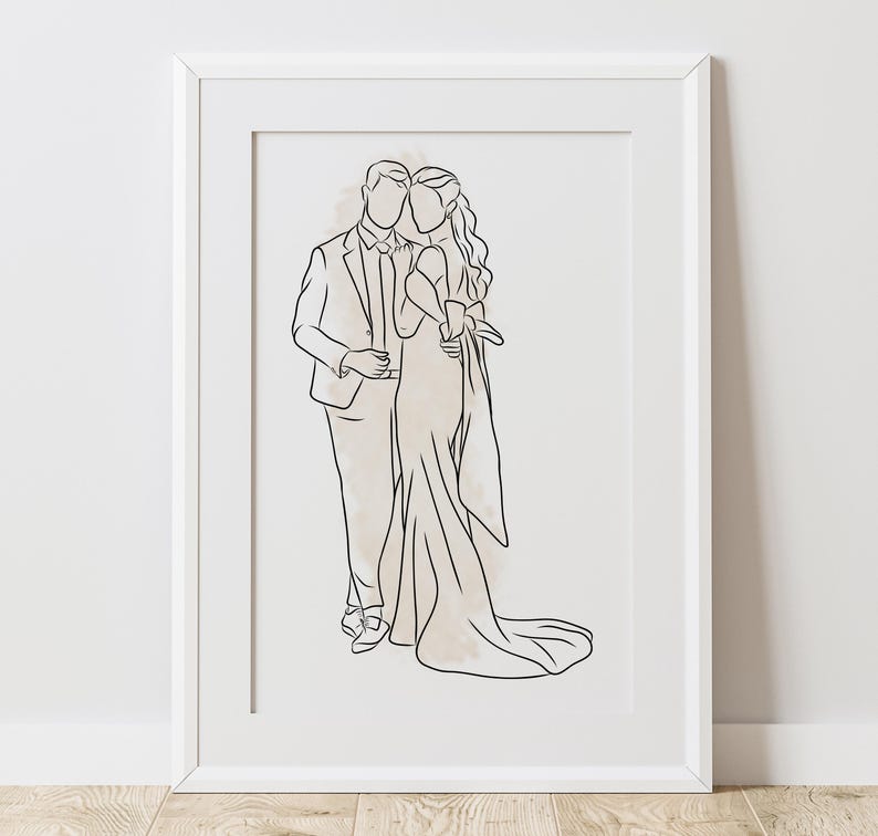 Personalized Line Drawing From Photo Custom Family Outline Portrait ...