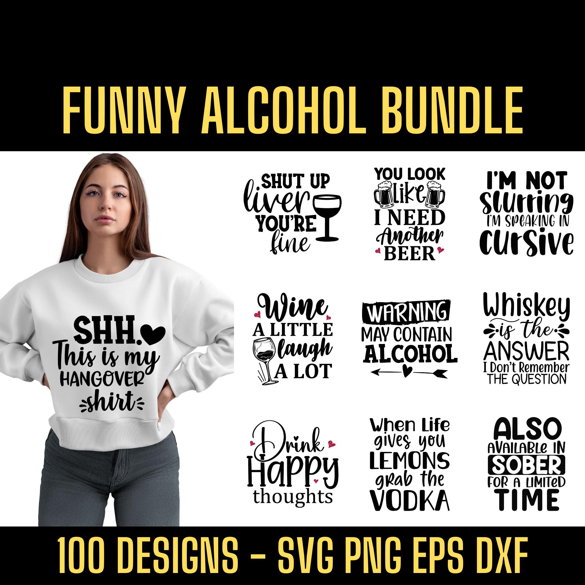 Funny Alcohol Svg, Alcohol Drink Svg, Funny Alcohol Quotes Bundle, 500 ...