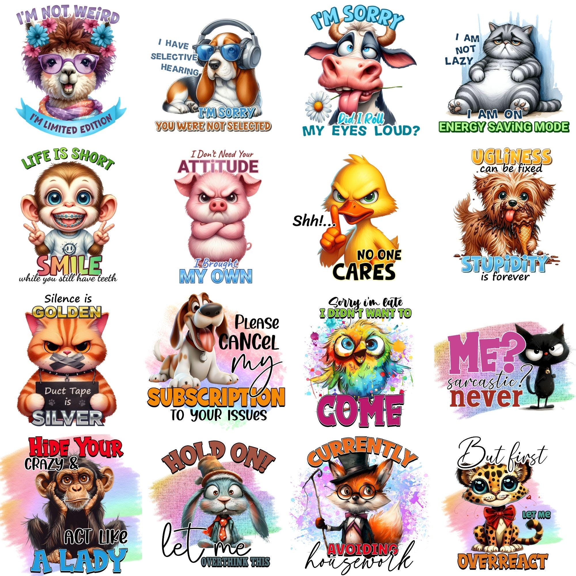 Funny Coffee Coasters PNG Bundle: Sarcastic Designs (digital Download ...
