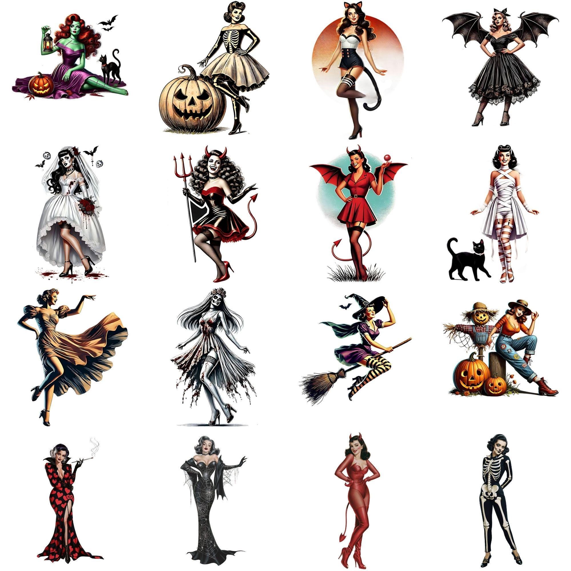 Halloween Pin up Girls PNG Bundle: 43 Sublimation Designs - Etsy