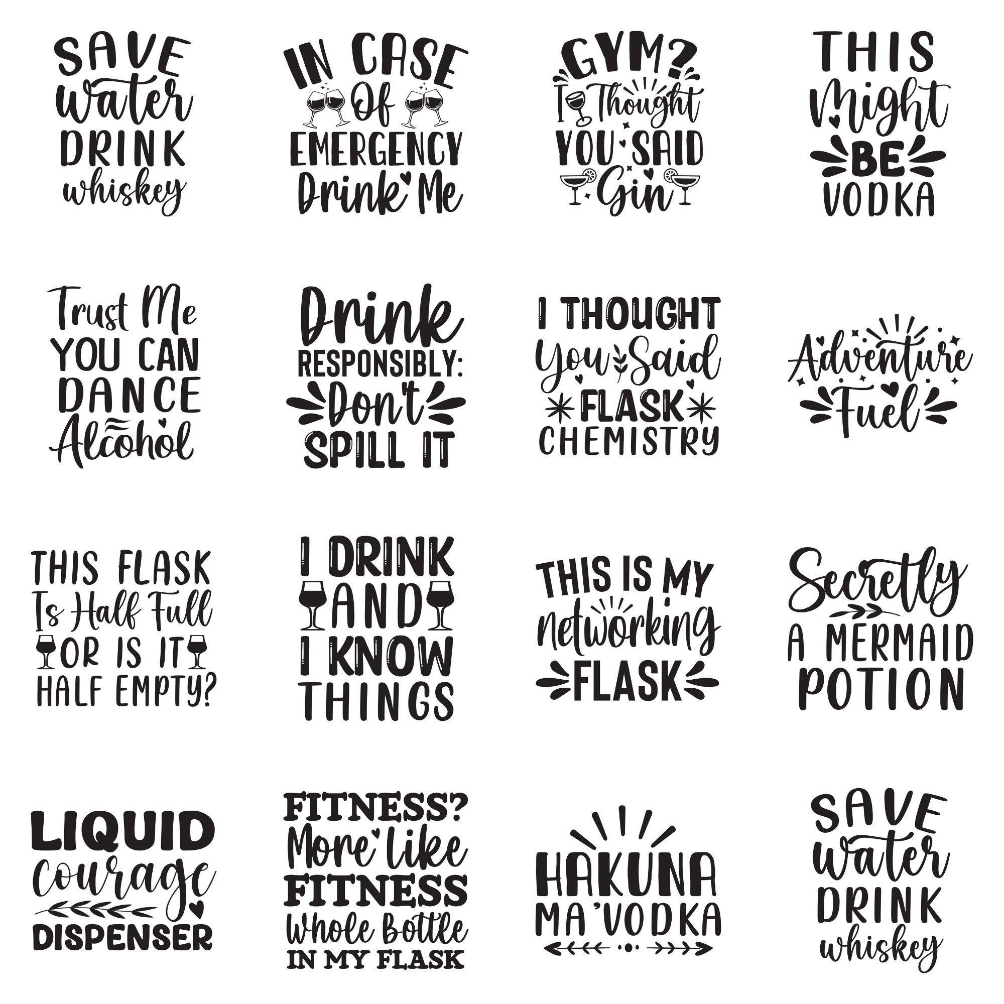 Flask Svg, Flask Sayings, Flask Quotes, Flask Sayings Bundle, 50 ...