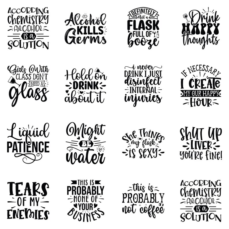 Flask Svg, Flask Sayings, Flask Quotes, Flask Sayings Bundle, 50 ...