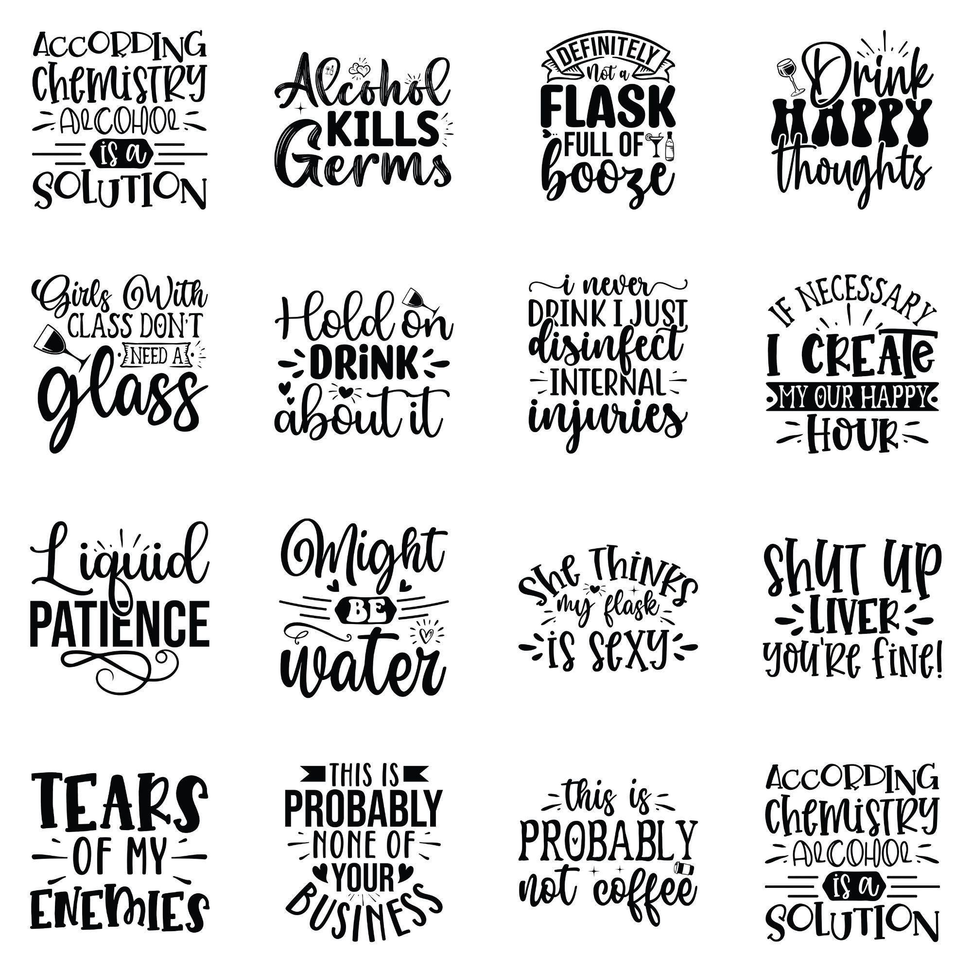 Flask Svg, Flask Sayings, Flask Quotes, Flask Sayings Bundle, 50 ...