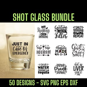 Funny Shot Glass Sayings Bundle, Tequila Designs (svg, Png, Eps, Dxf ...