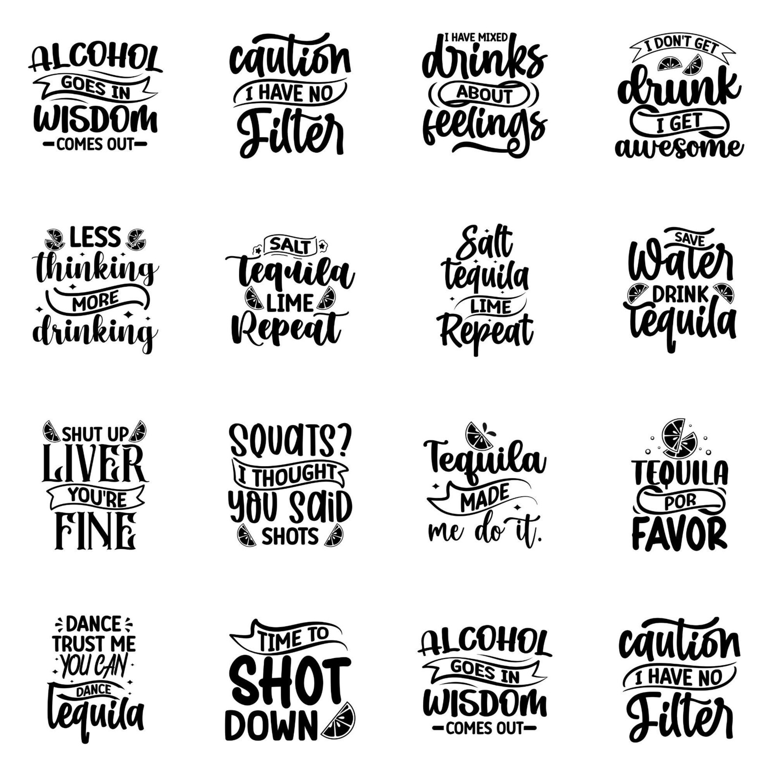 Shot Glass Svg, Tequila Glass Svg, Funny Shot Glass Quotes Bundle, 50 ...