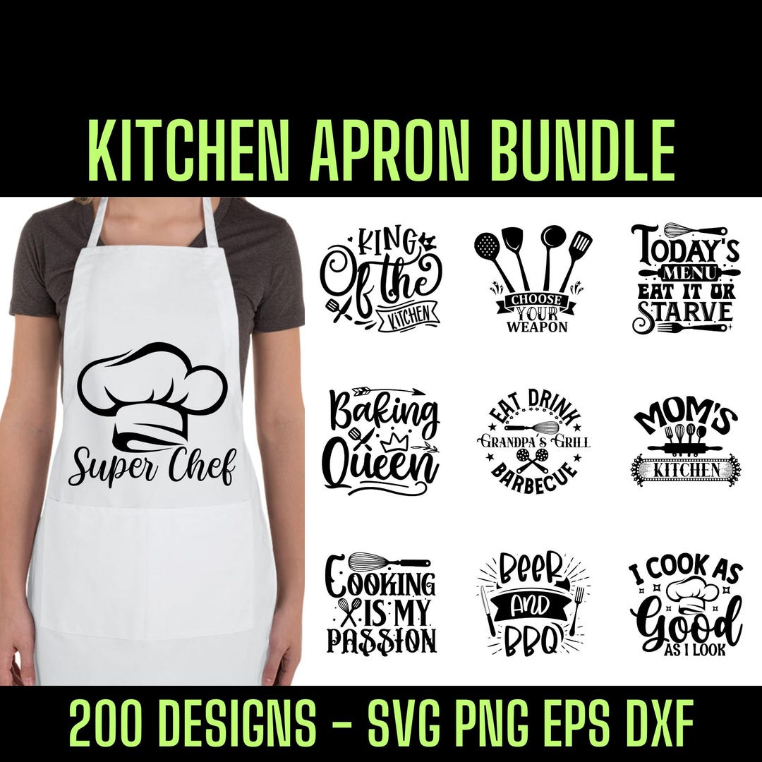 Funny Apron Sayings SVG Bundle, 200 Designs (digital Files) - Etsy
