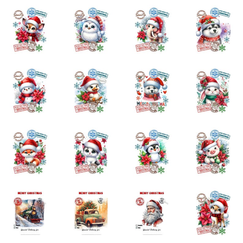 Christmas Santa Sack PNG Bundle: 100 Sublimation Designs (digital ...