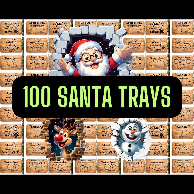Santa Tray Svg Bundle, 100 Christmas Designs (svg, Png, Eps, Dxf) - Etsy