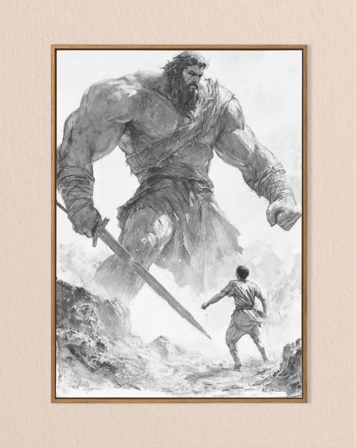 David and Goliath Art Print - Etsy