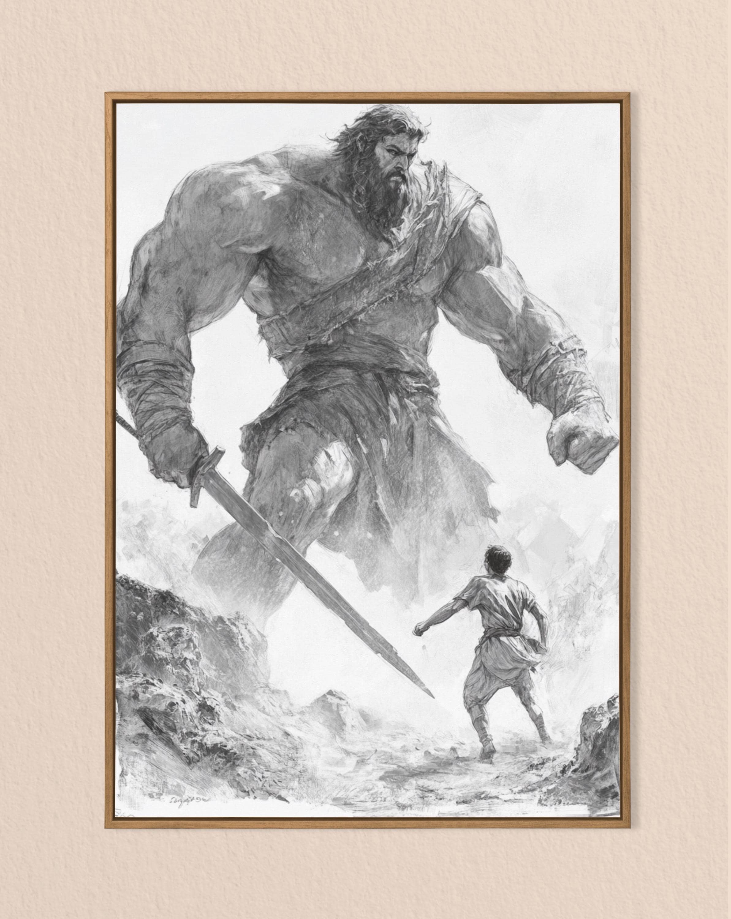 David and Goliath Art Print - Etsy