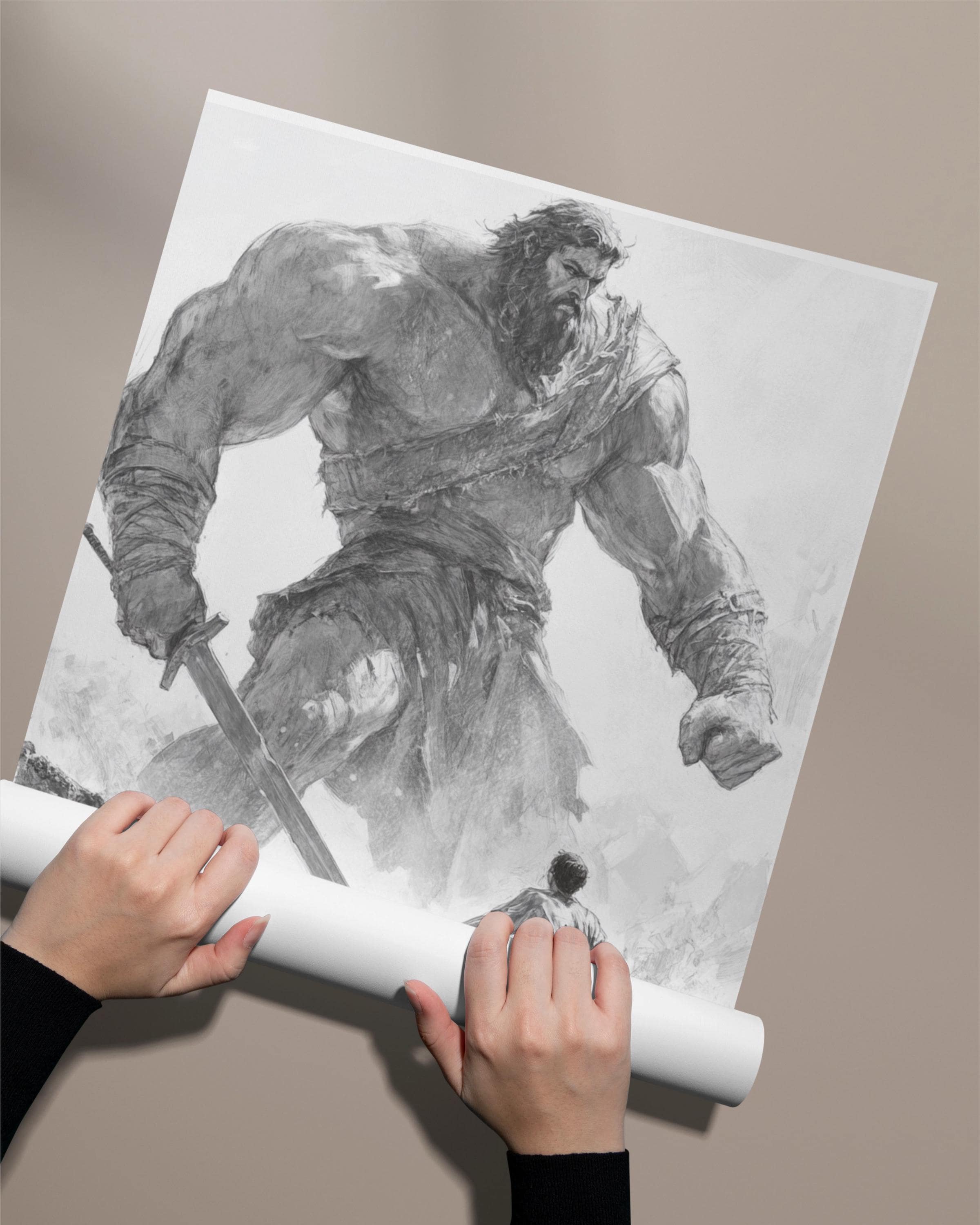 David and Goliath Art Print - Etsy