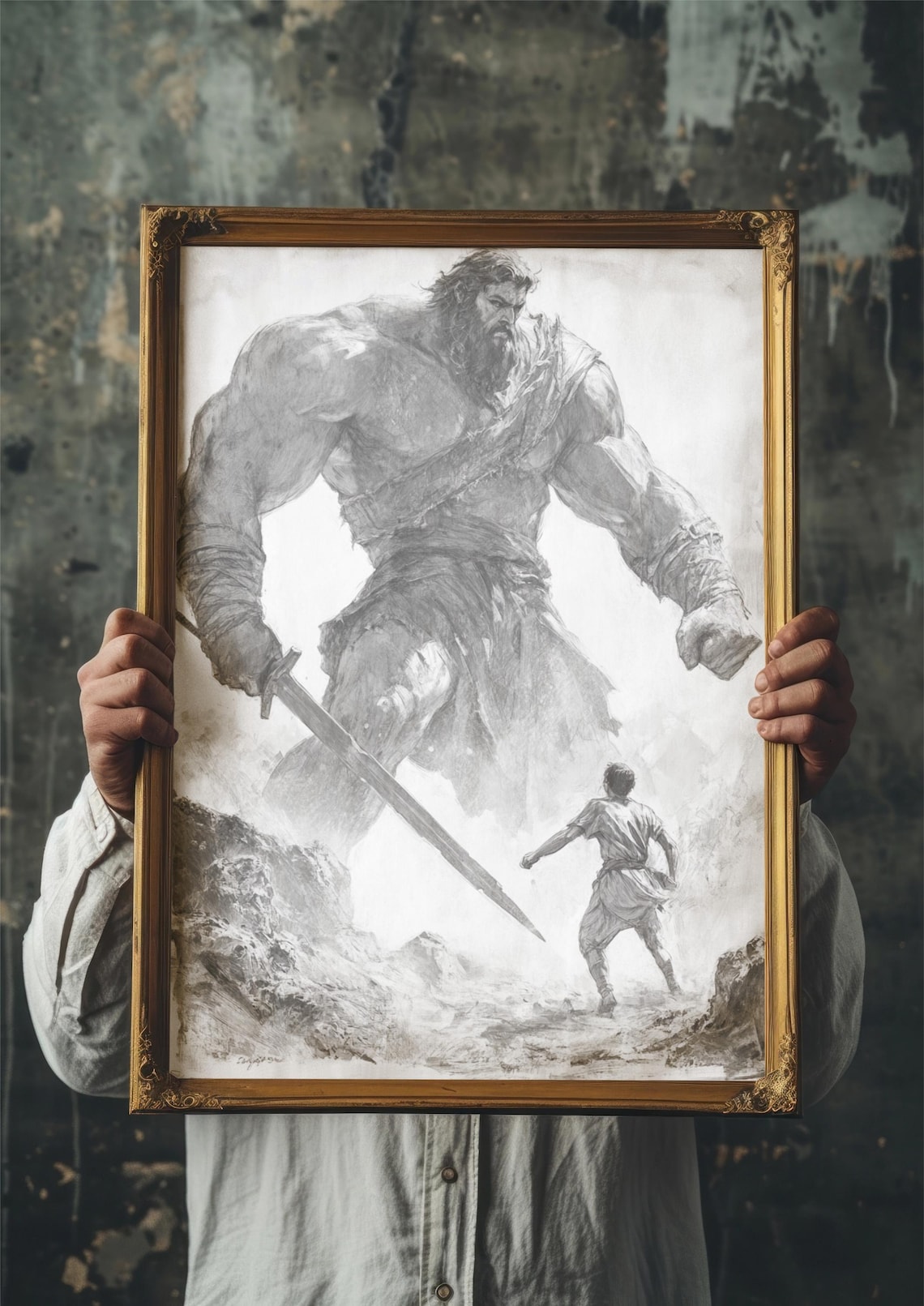 David and Goliath Art Print - Etsy
