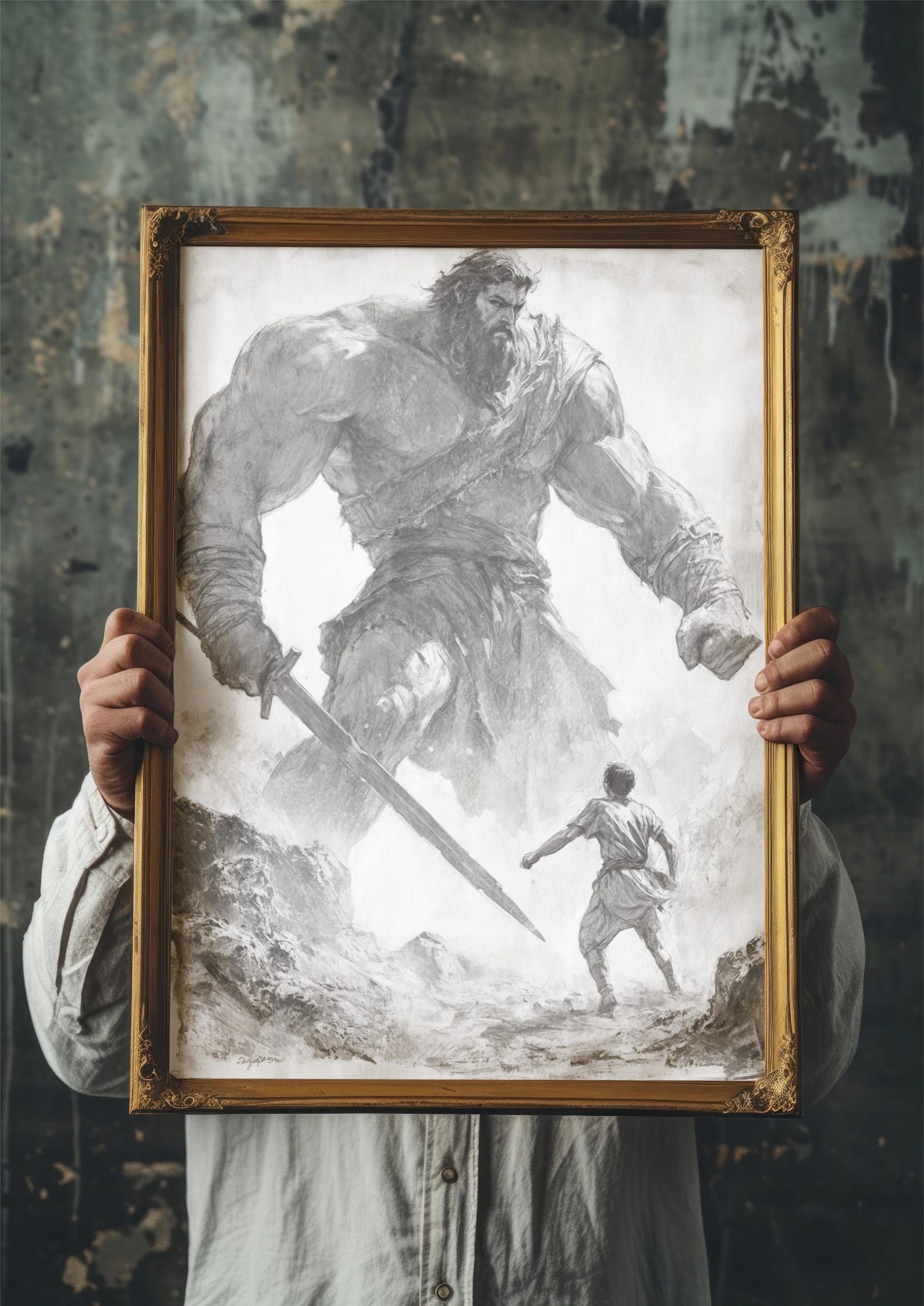 David and Goliath Art Print - Etsy