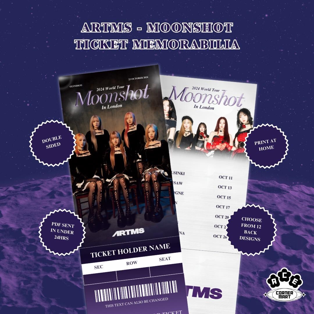 Custom/personalised Ready-to-print ARTMS Moonshot Concert Ticket ...