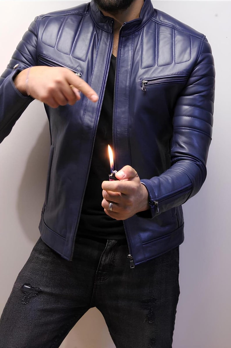 Handmade Moroccan Leather Jacket for Men – Lambskin, Fes Artistry, Bond ...