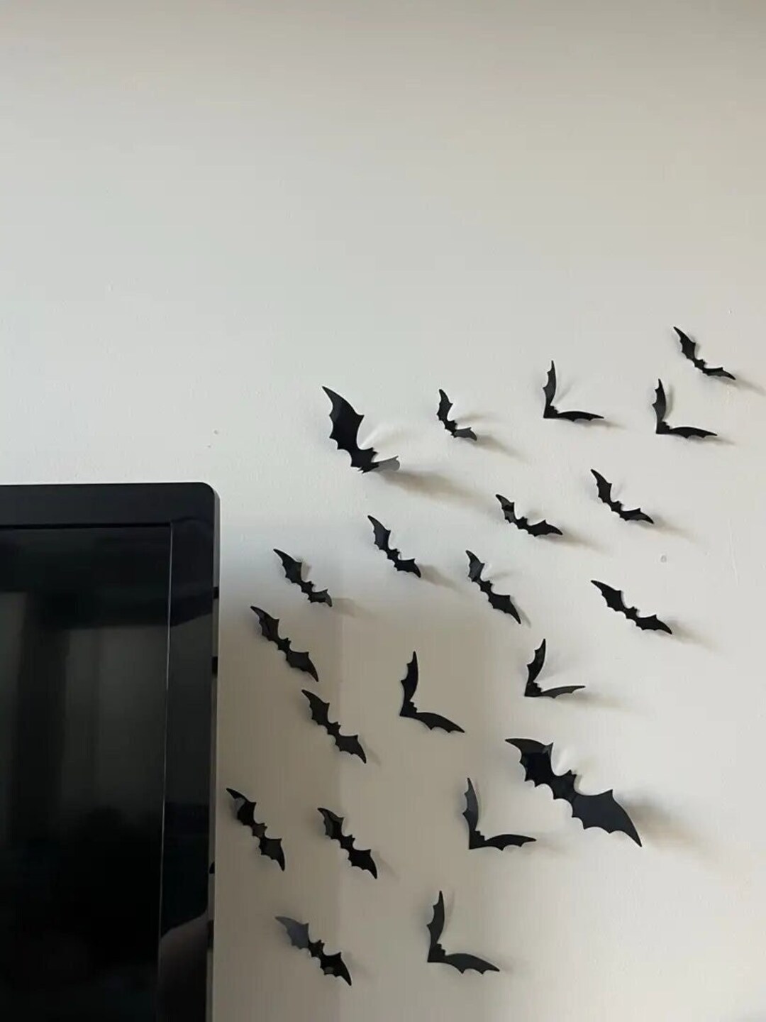 48-pack 3D Black Bat Wall Decals Halloween Party Decor Stickers ...