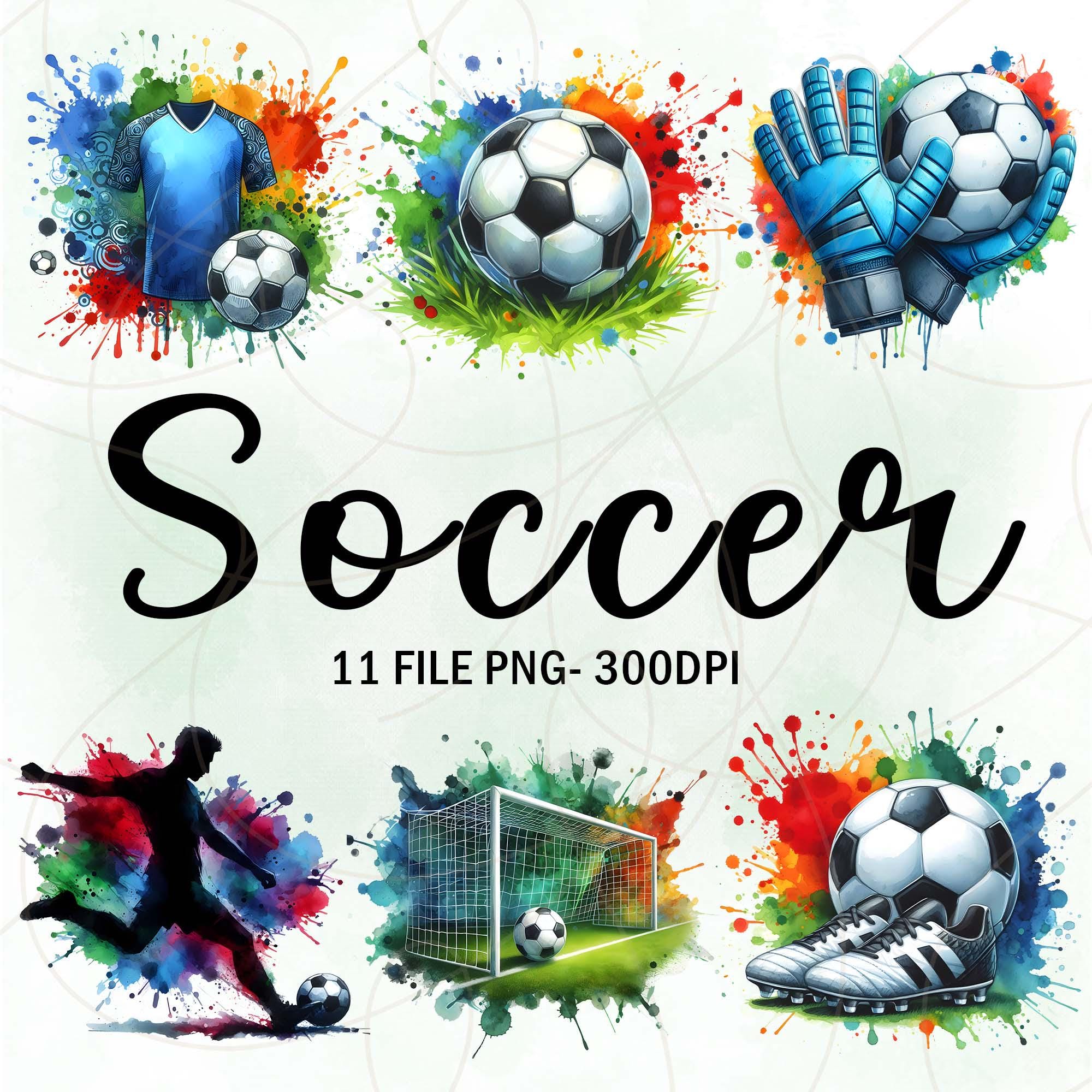 11 Watercolor Soccer Clipart Bundle, Sport Png, Sport Clipart, Soccer ...