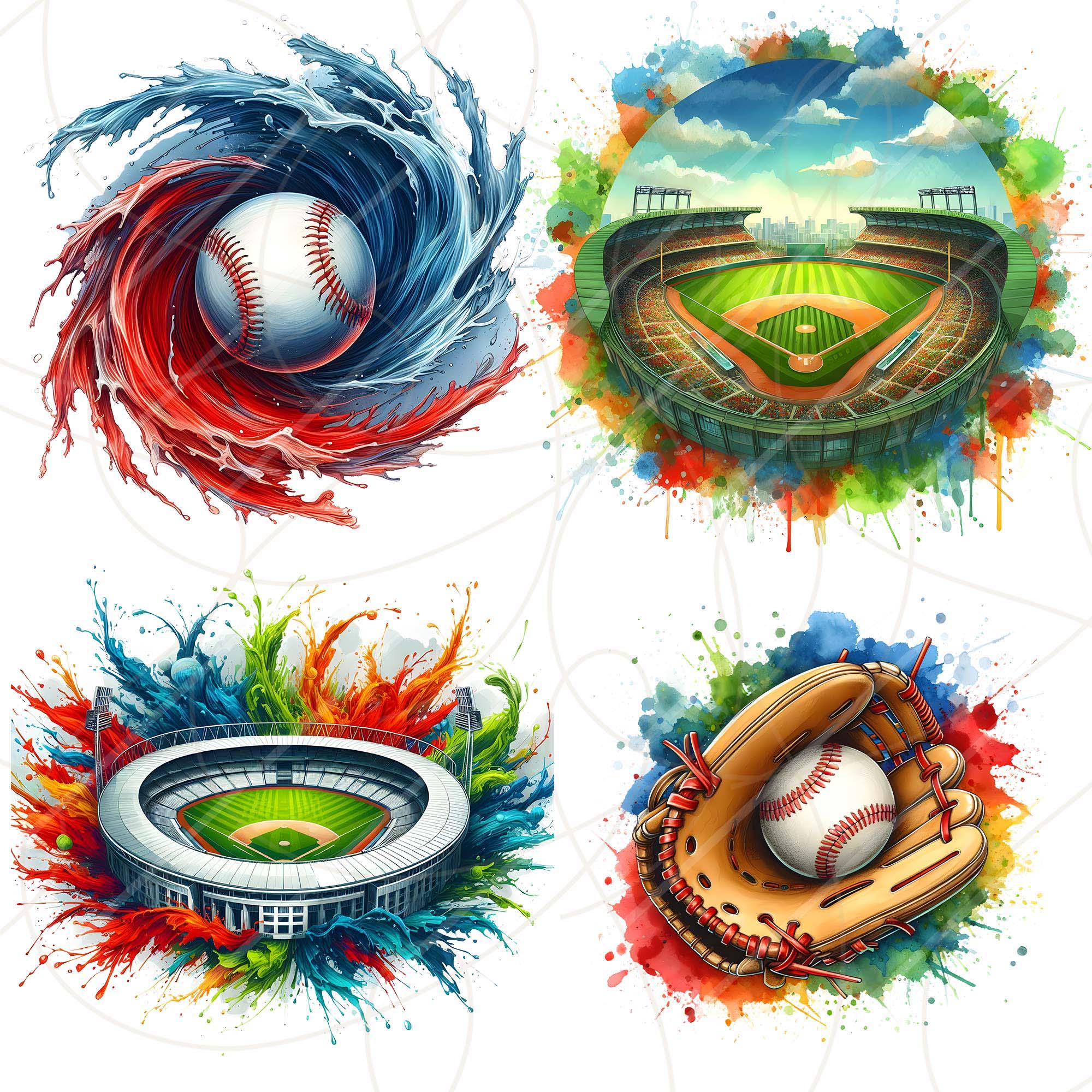 11 Watercolor Baseball Clipart Bundle, Sport Png, Sport Clipart, Soccer ...