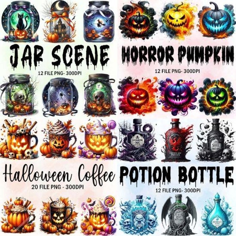 1500 Watercolor Halloween Mega Bundle Clipart, Mega Halloween Bundle ...