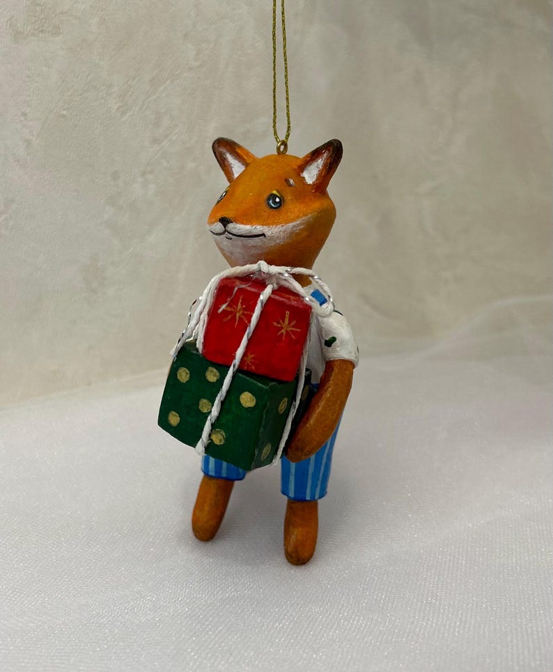 New Year's Fox, Papier-mâché, Christmas Tree, Toy, Vintage Toy, New ...