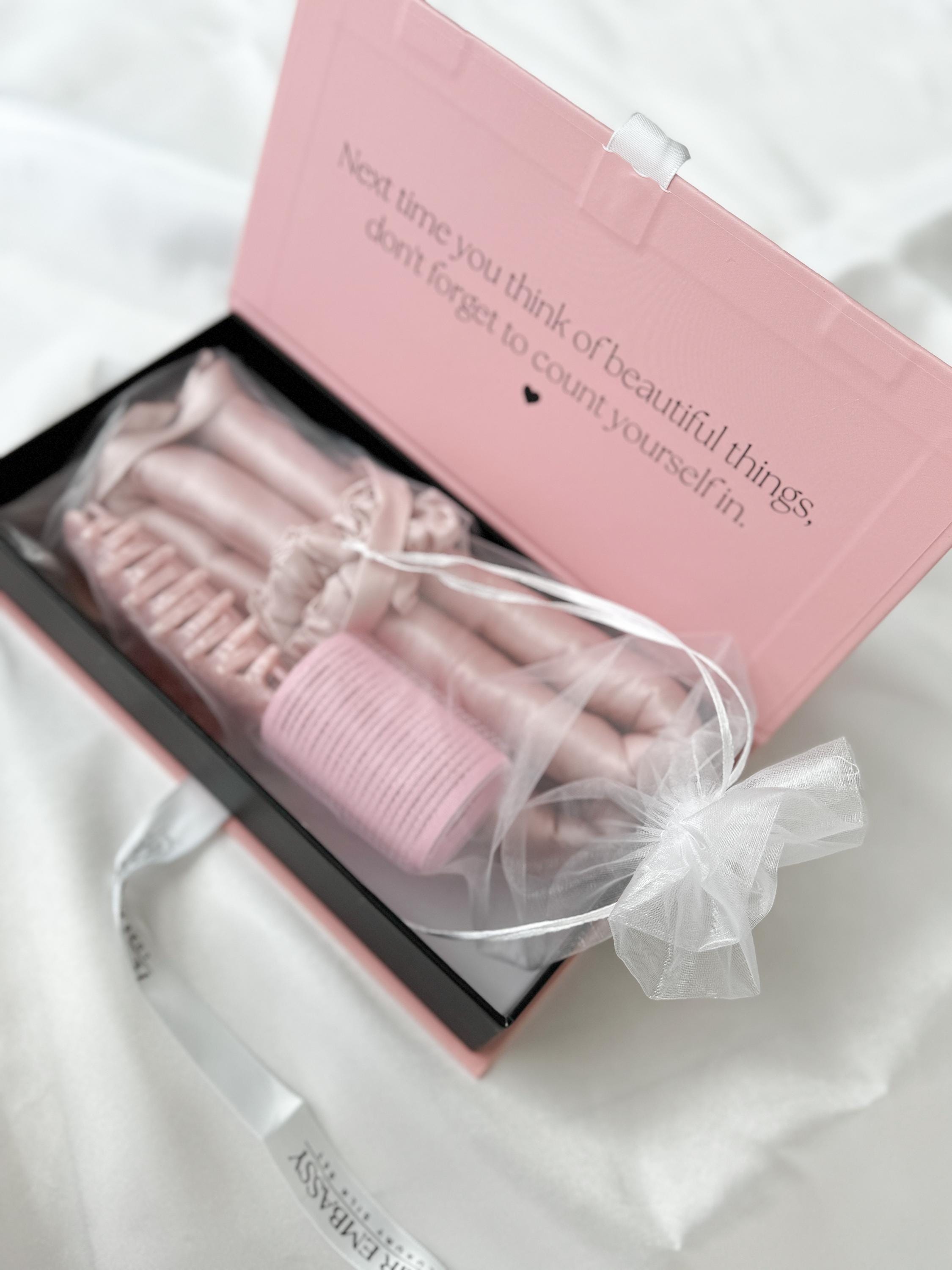 100% Silk Heatless Hair Curler High Quality Beautiful Gift Box, Rollers ...