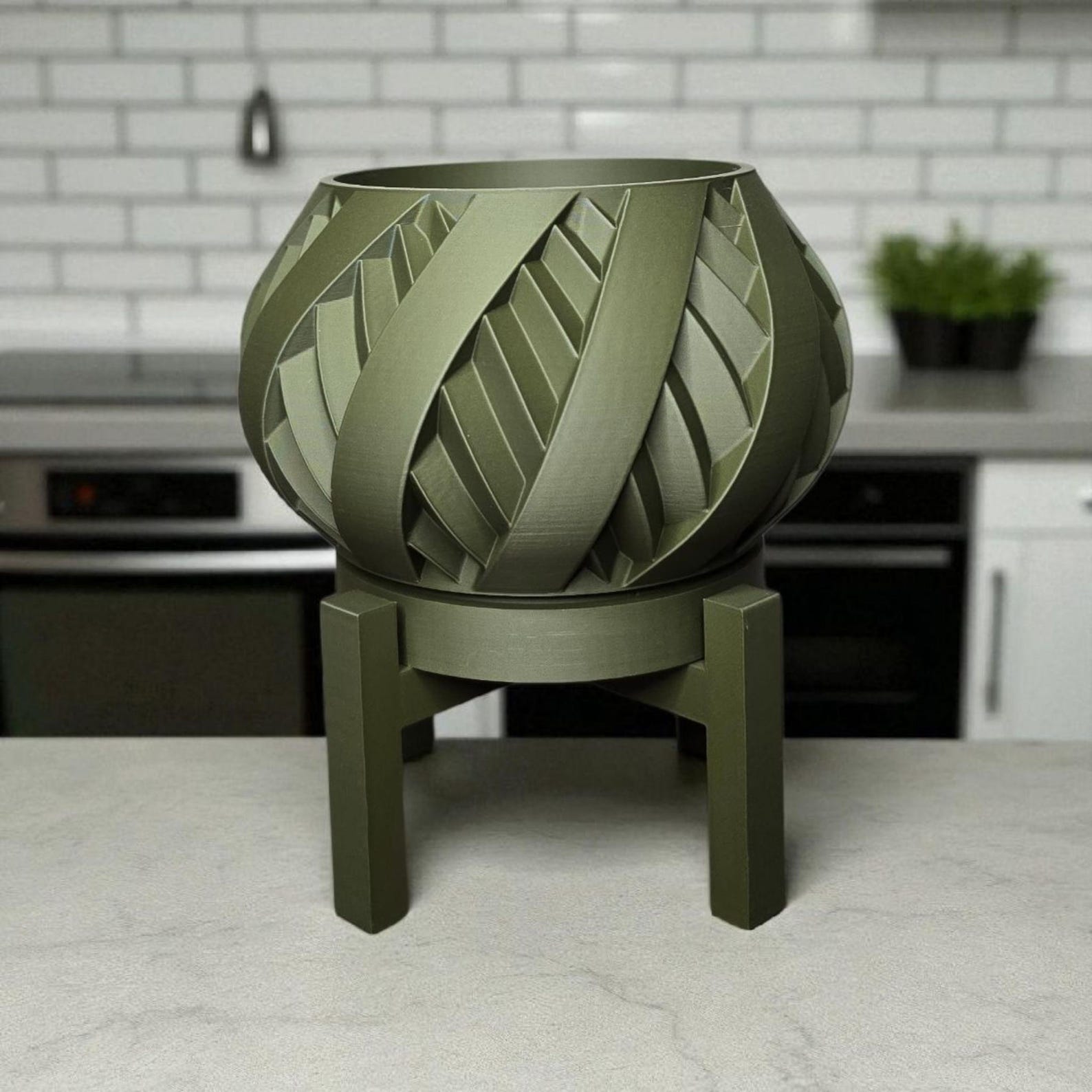 Modern "stelora" Planter With Drainage Tray & Stand - Etsy