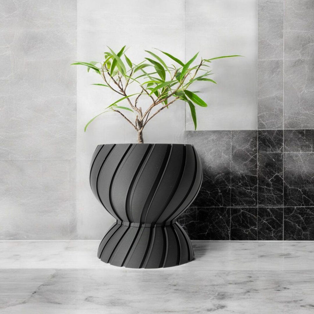 Modern "platrix" Planter Pot With Drainage Tray - Etsy