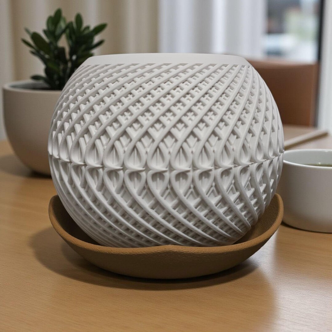 Modern "kinetic" 3D Printed Planter Pot W/drip Tray - Etsy