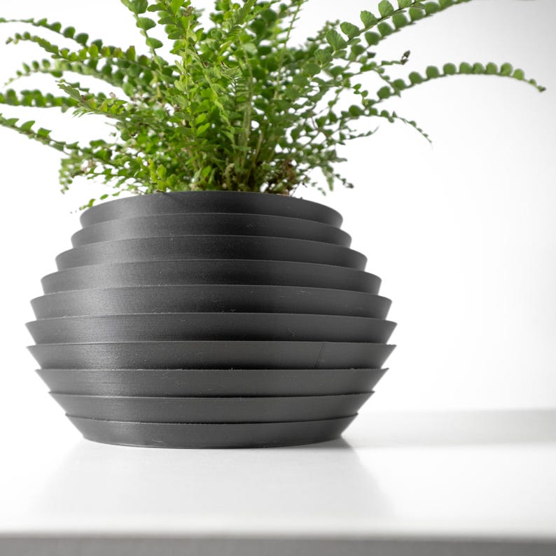 Modern "steps" 3D Printed Planter Pot W/drainage Tray - Etsy