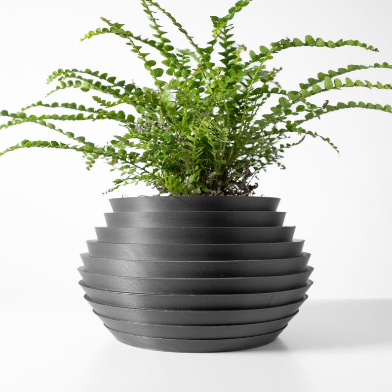 Modern "steps" 3D Printed Planter Pot W/drainage Tray - Etsy
