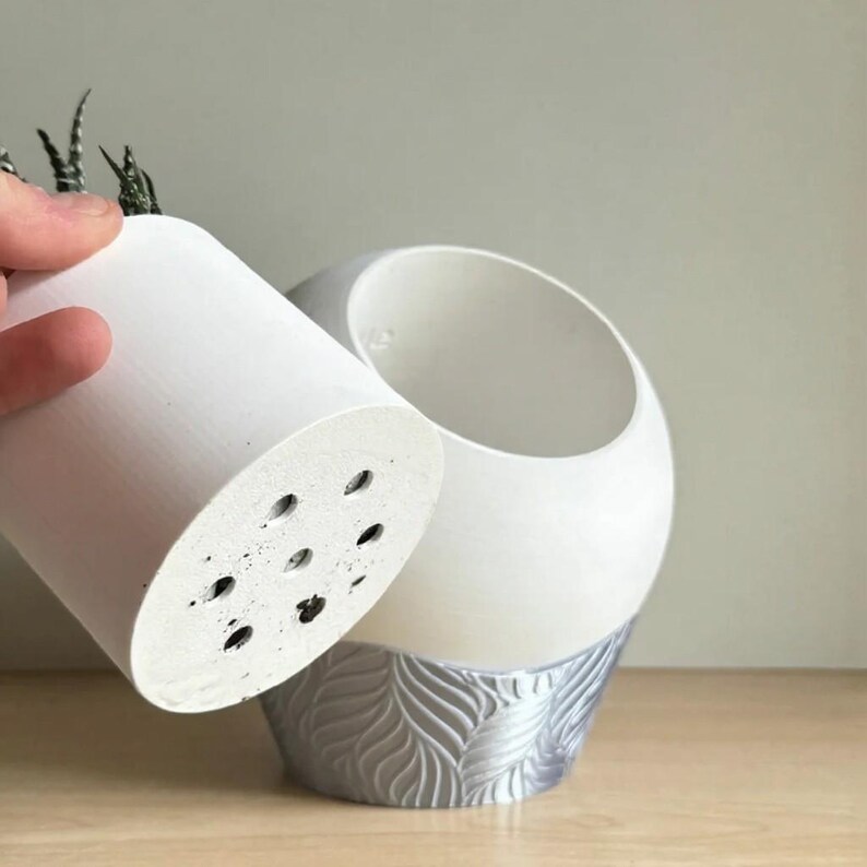 Modern "orbit" 3D Printed Succulent Planter Pot W/drip Tray - Etsy