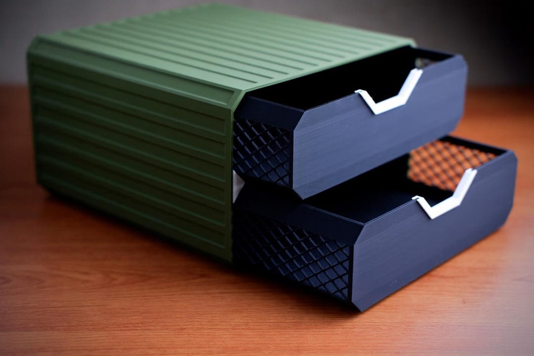 Modern Minimalist Drawer Module With Non-slip Feet – 3D Printed Grid ...