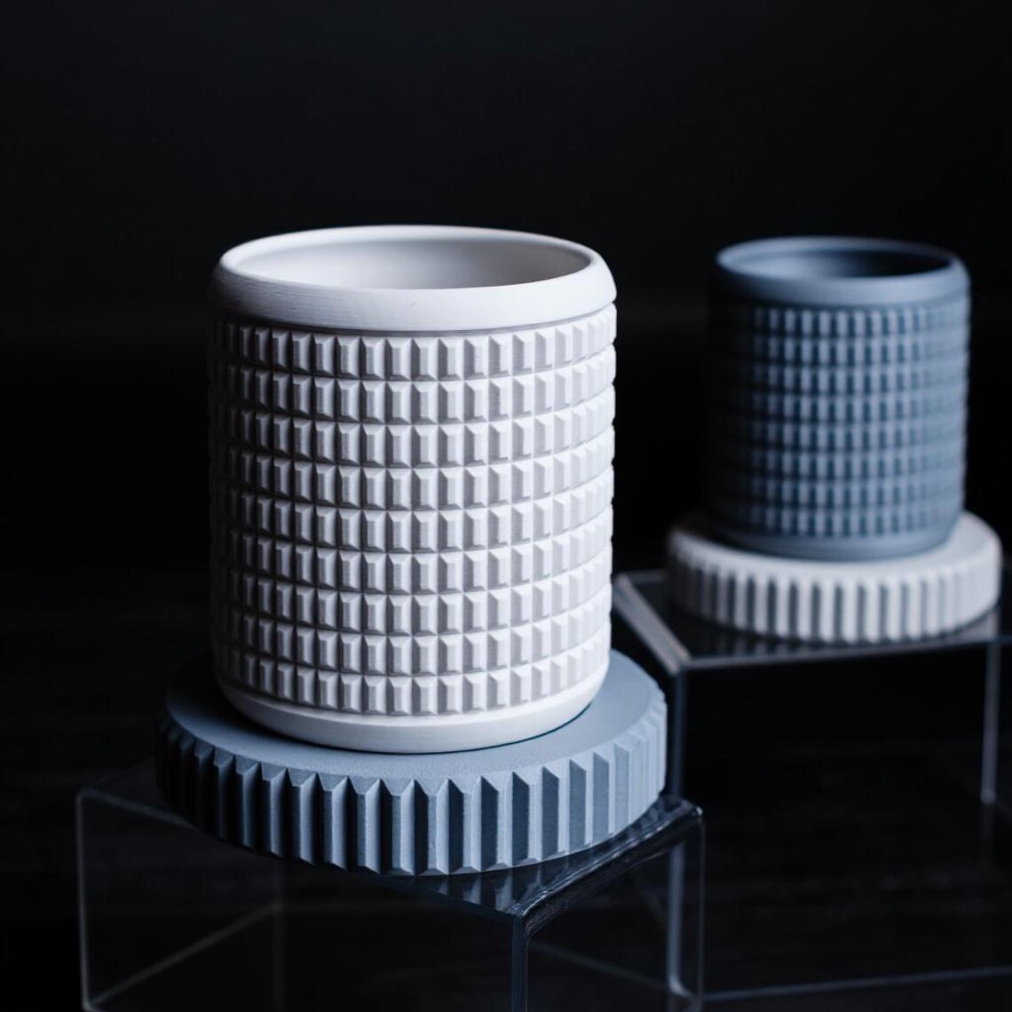 Modern 3D Printed "quartz" Planter Pot W/ Drip Tray - Etsy