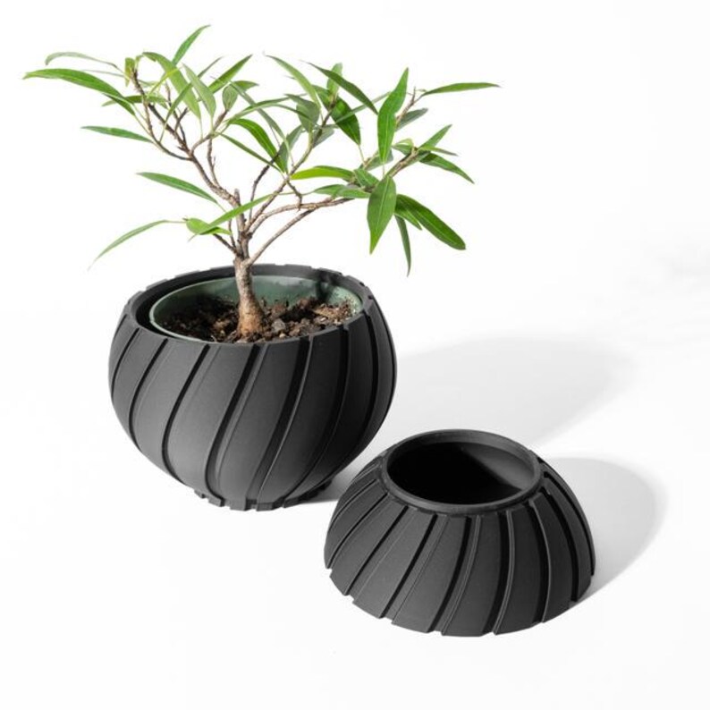 Modern "platrix" Planter Pot With Drainage Tray - Etsy