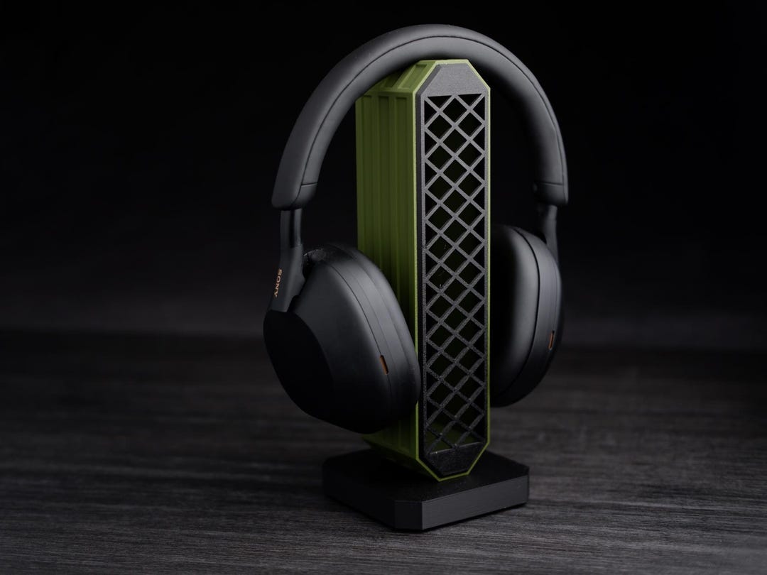 Modern Minimalist 3D Printed Headphone Stand – Grid Pattern Headphone ...