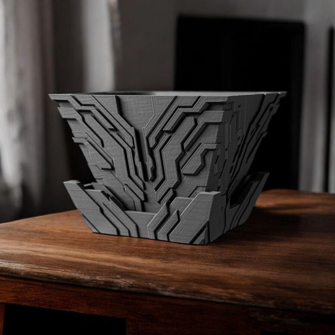 Futuristic Uplink Geometric 3D Printed Planter Pot – Unique Indoor ...