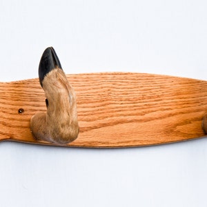 Taxidermy Deer Hoof Foot Feet Gun Rack on Beautifully Finished Oak ...