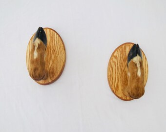 Taxidermy Deer Hoof Foot Feet Gun Rack on Beautifully Finished Oak ...