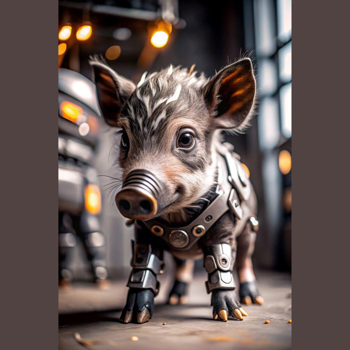 Wild Boar Cub | Animals Cybernetic | Digital Art Print | Wall Art | AI ...