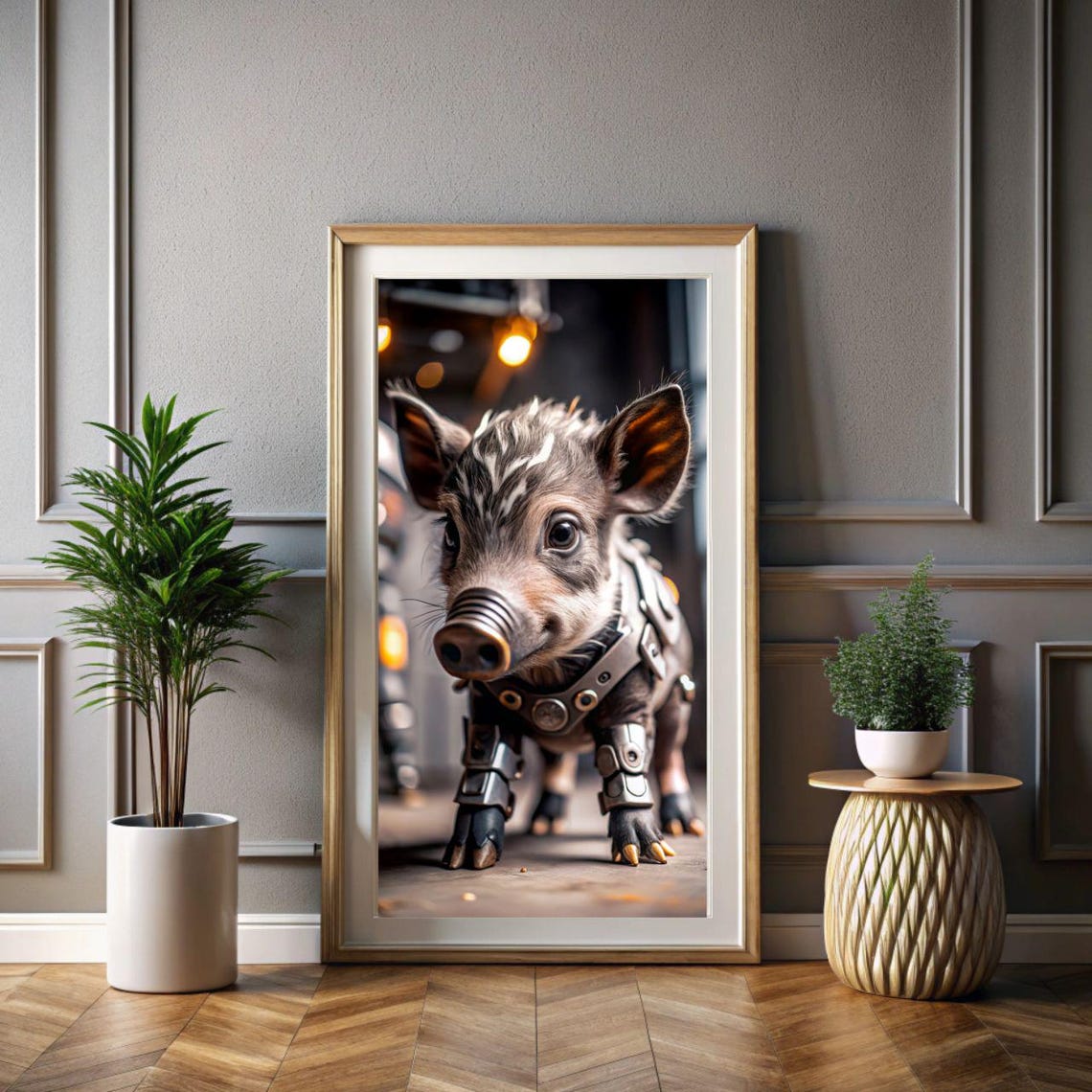 Wild Boar Cub | Animals Cybernetic | Digital Art Print | Wall Art | AI ...