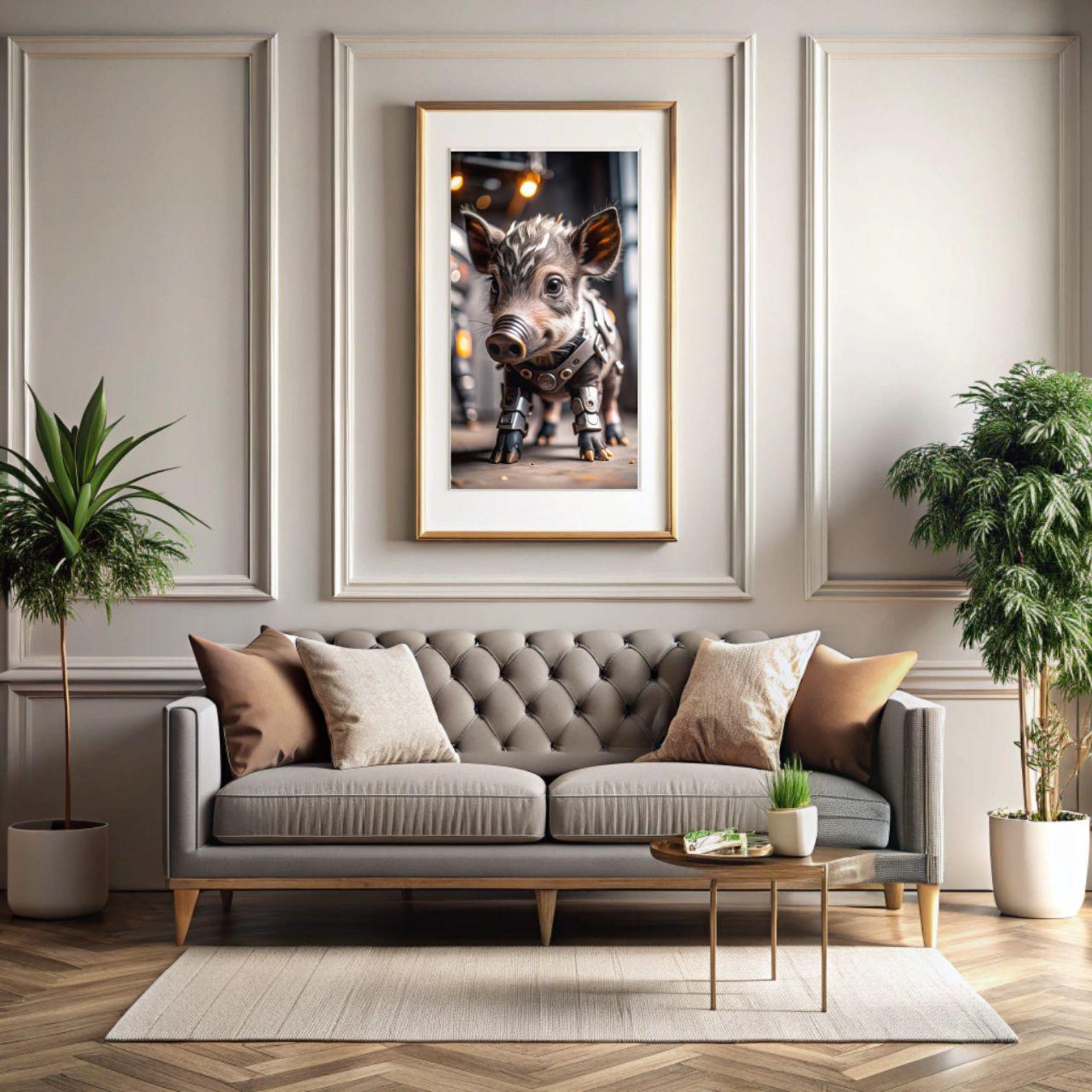 Wild Boar Cub | Animals Cybernetic | Digital Art Print | Wall Art | AI ...