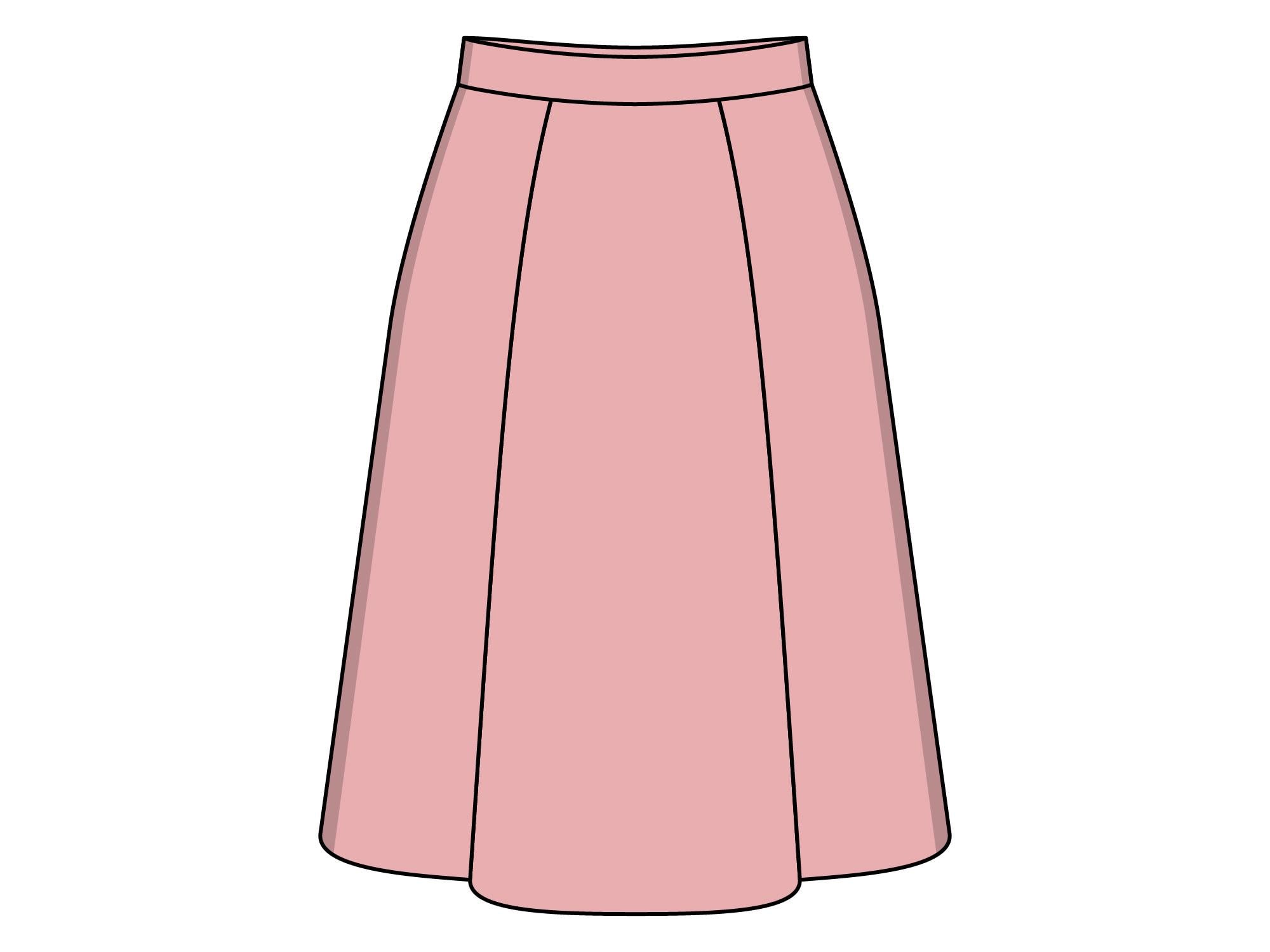 Paneled Flared Skirt Pattern, Six Panel Skirt, High Waist Skirt, PDF ...