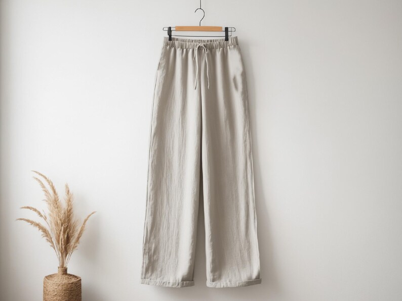 Palazzo Pants Sewing Pattern, Elastic Waistband Pants, Summer Linen ...