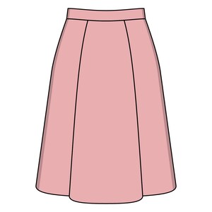 Paneled Flared Skirt Pattern, Six Panel Skirt, High Waist Skirt, PDF ...