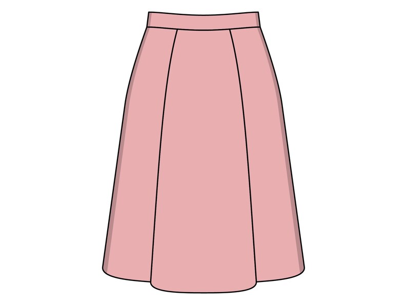 Paneled Flared Skirt Pattern, Six Panel Skirt, High Waist Skirt, PDF ...
